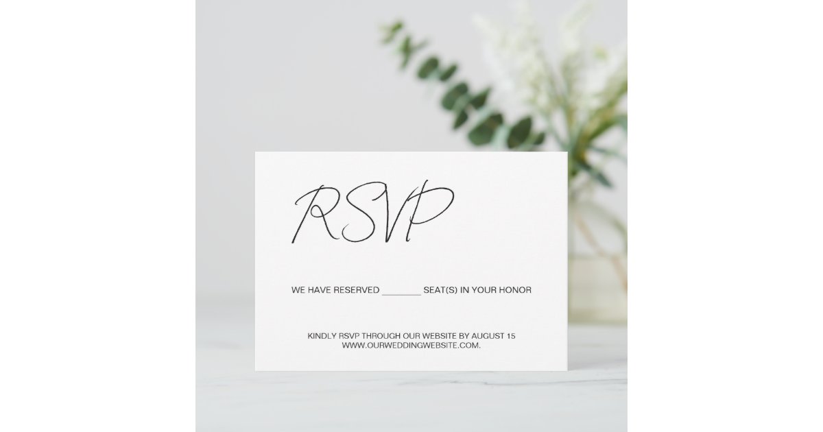 We have reserved seats for you budget Custom RSVP Card | Zazzle