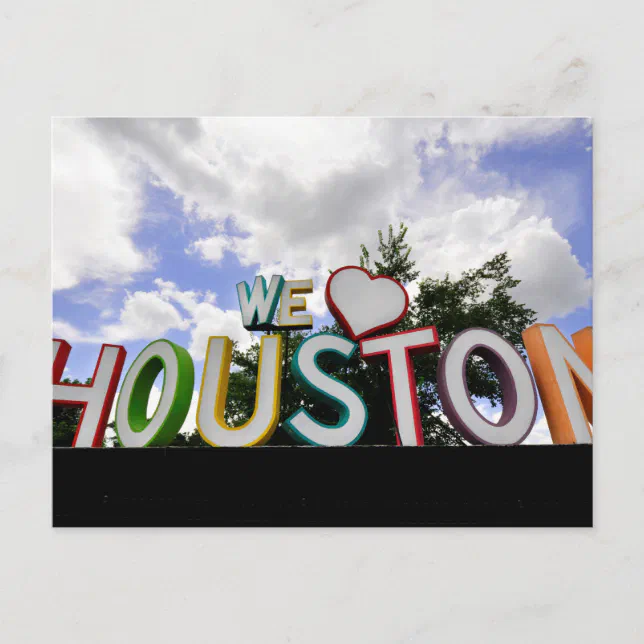 we heart houston postcard | Zazzle