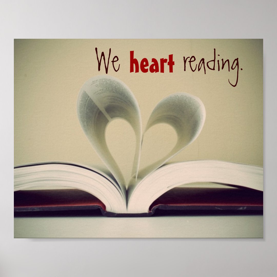 We Heart Reading Poster | Zazzle