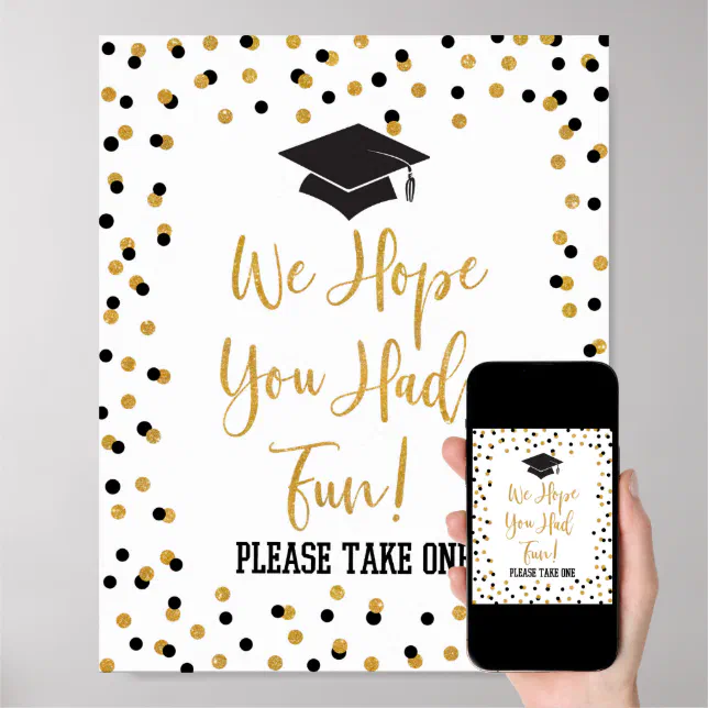 We Hope You Had Fun Graduation Favor Sign | Zazzle