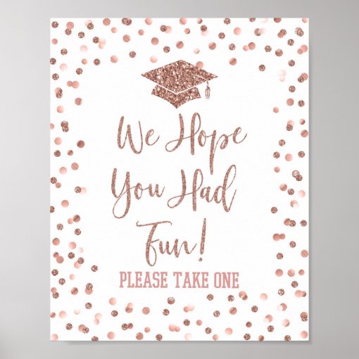 We Hope You Had Fun Please Take One Grad Sign | Zazzle