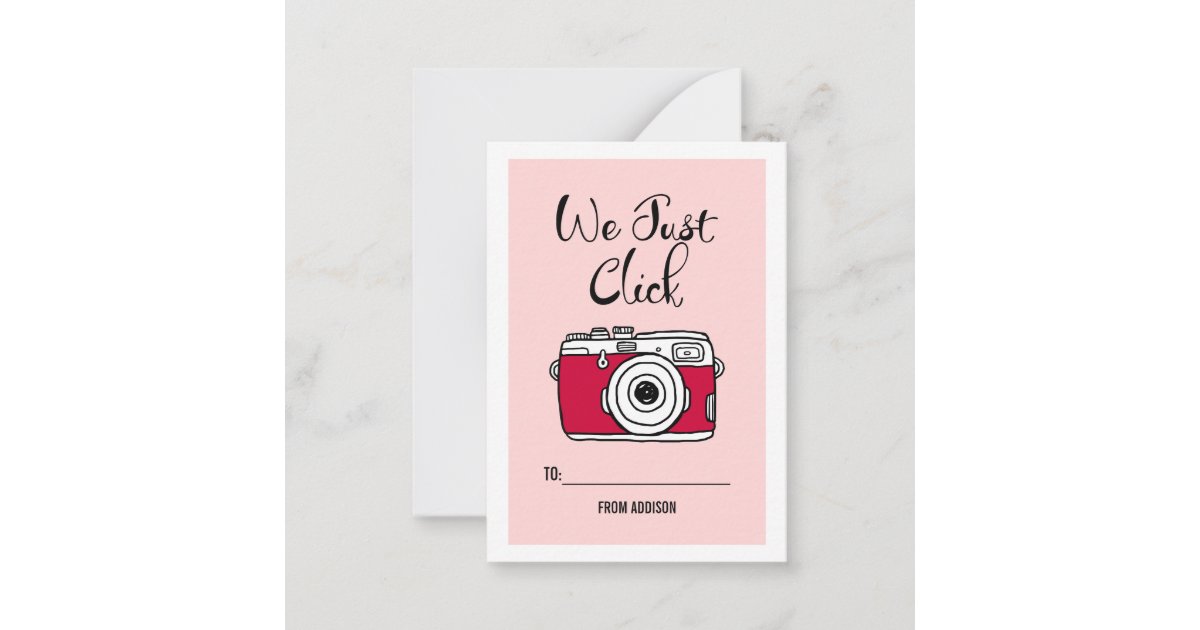 We Just Click Camera Classroom Valentine Card 100p | Zazzle