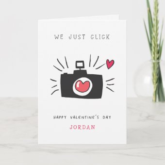 We Just Click Camera Classroom Valentine's Day Card | Zazzle