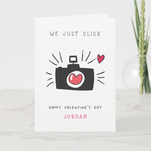 We Just Click Camera Classroom Valentine's Day Card | Zazzle