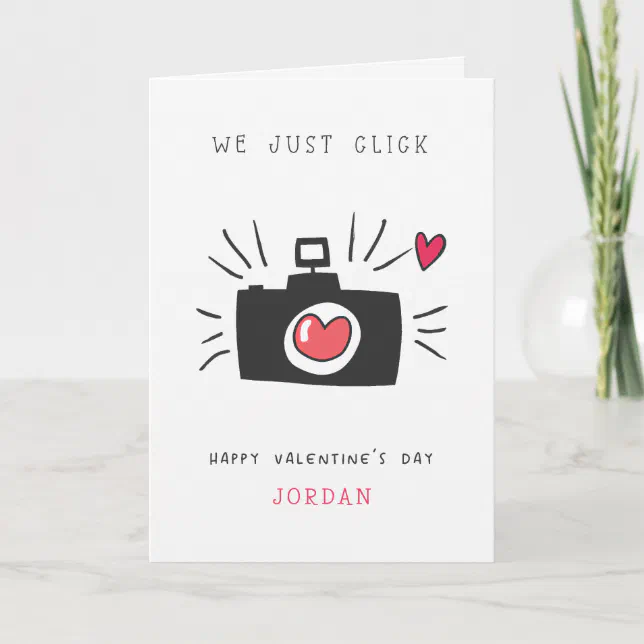 We Just Click Camera Classroom Valentine's Day Card | Zazzle