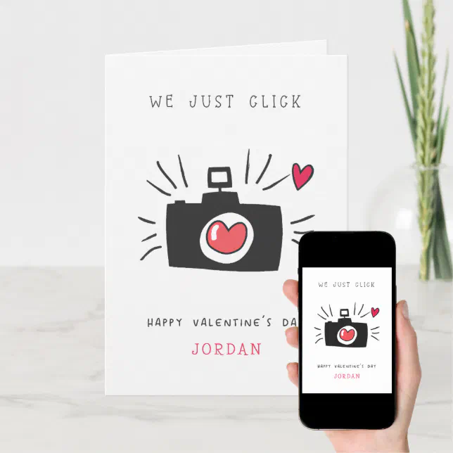We Just Click Camera Classroom Valentine's Day Card | Zazzle