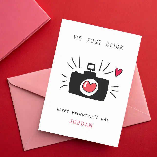 We Just Click Camera Classroom Valentine's Day Card | Zazzle