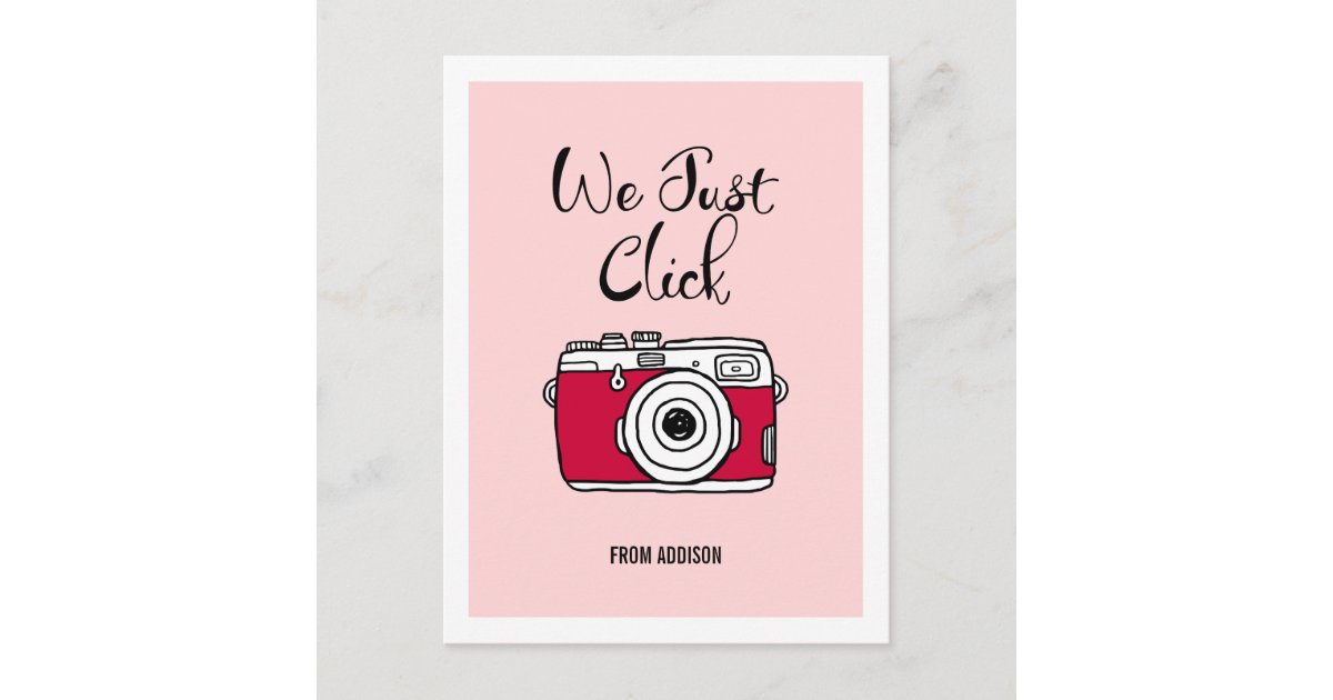 We Just Click Camera Valentine Postcard | Zazzle