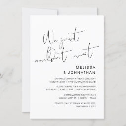 We just couldn't wait, Wedding Elopement Party Invitation | Zazzle