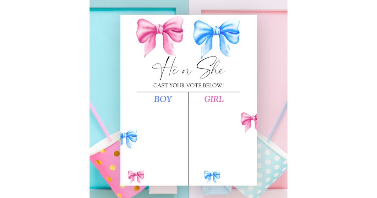 We know gender reveal chart | Zazzle