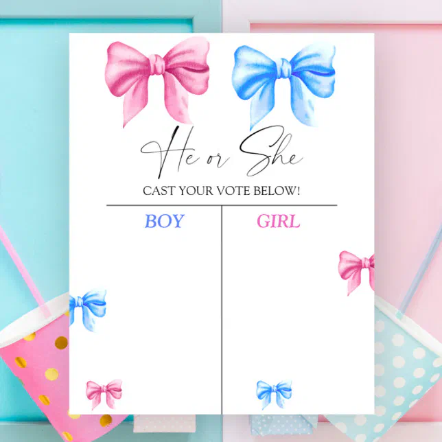 We know gender reveal chart | Zazzle