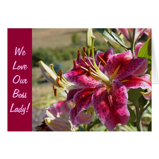 We Love Our Boss Lady cards Gifts Holidays Bosses | Zazzle