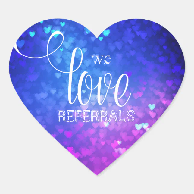 We Love Referrals Bokeh Lights realtor sticker | Zazzle