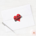 We Love Referrals business message Classic Round Sticker | Zazzle