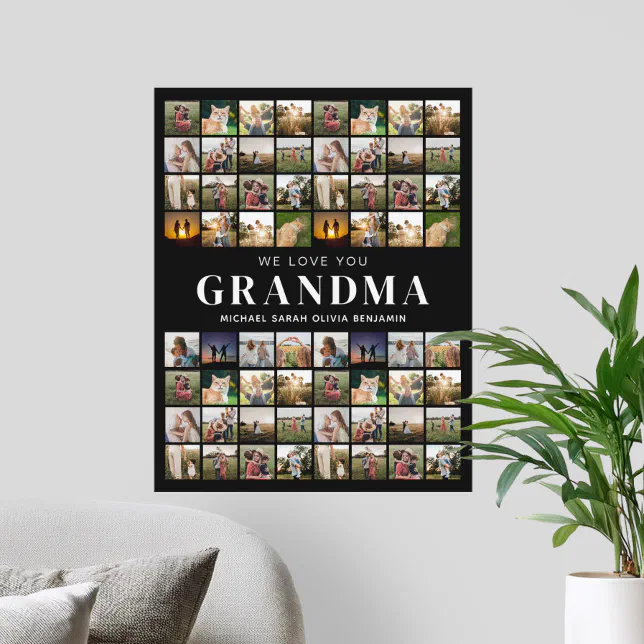 We Love You Grandma 64 Photo Collage Poster | Zazzle