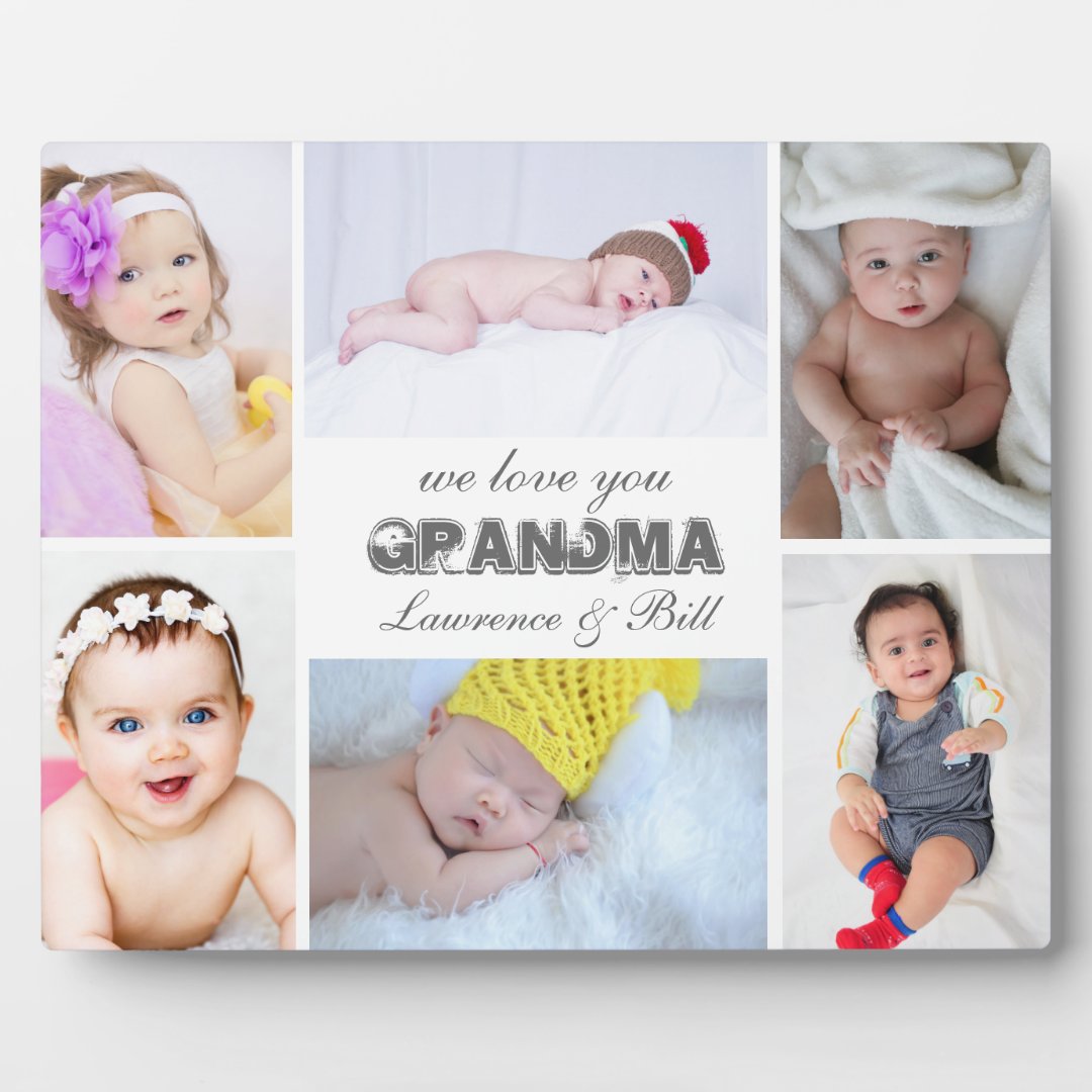 We Love You Grandma 6 Photo Collage Plaque | Zazzle