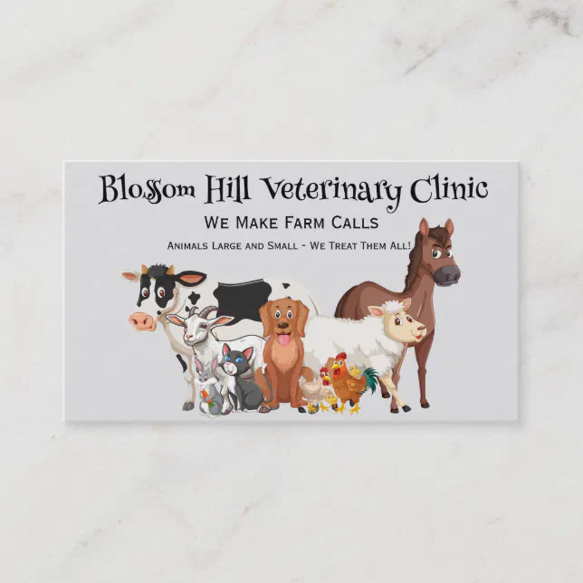 We Make Farm Calls Large Animal Veterinary Business Card | Zazzle