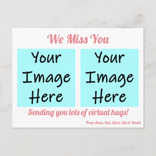 We Miss You Personalised Postcard | Zazzle.com