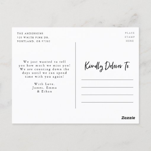 We Miss You Photo Postcard | Zazzle