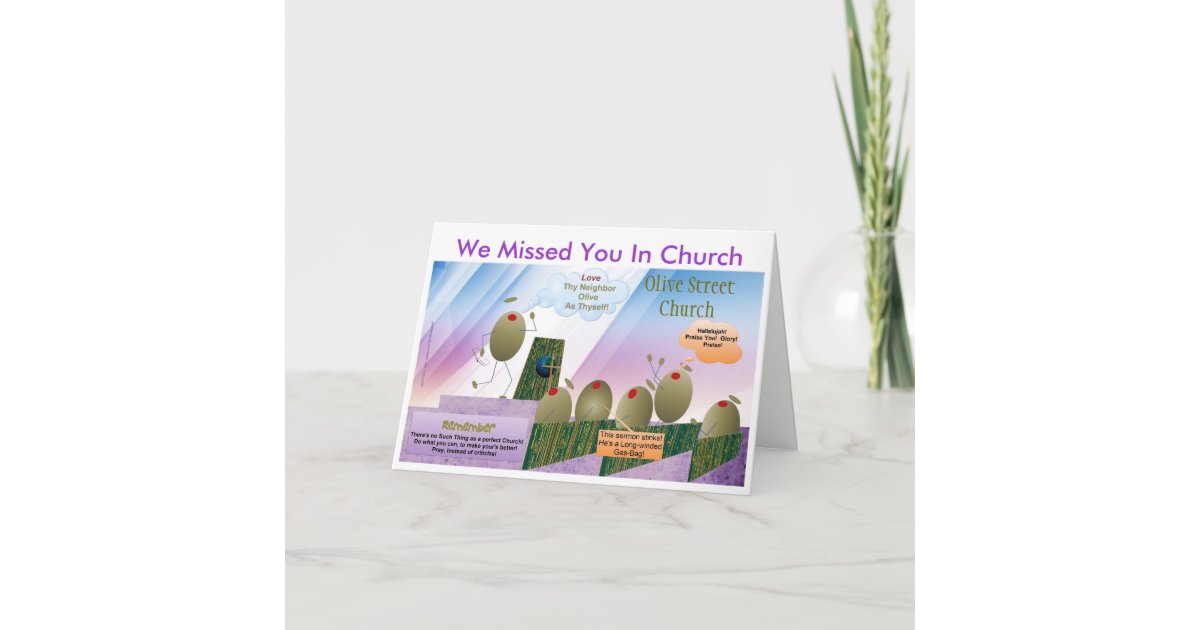 We Missed You In Church Card | Zazzle.com