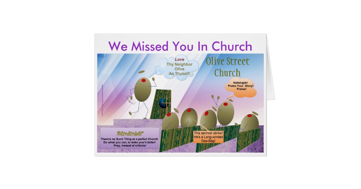We Missed You In Church Card | Zazzle.com
