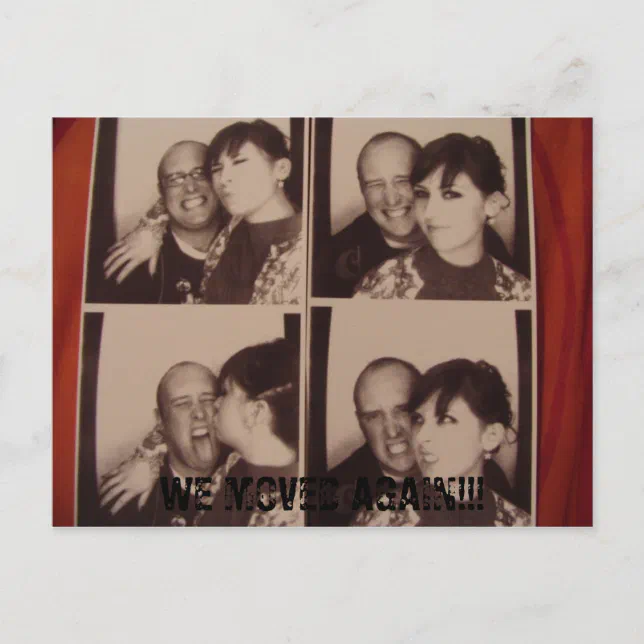 WE MOVED AGAIN!!! ANNOUNCEMENT POSTCARD | Zazzle