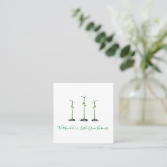We Moved New Business Address Lucky Bamboo Square Business Card | Zazzle