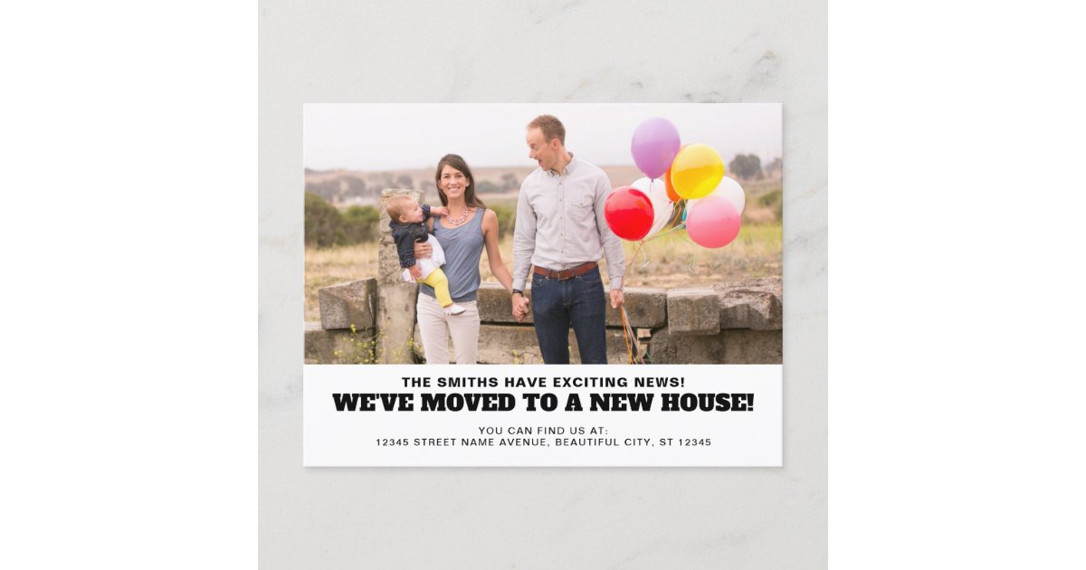 We Moved To A New House Home Address Photo Moving Announcement Postcard ...