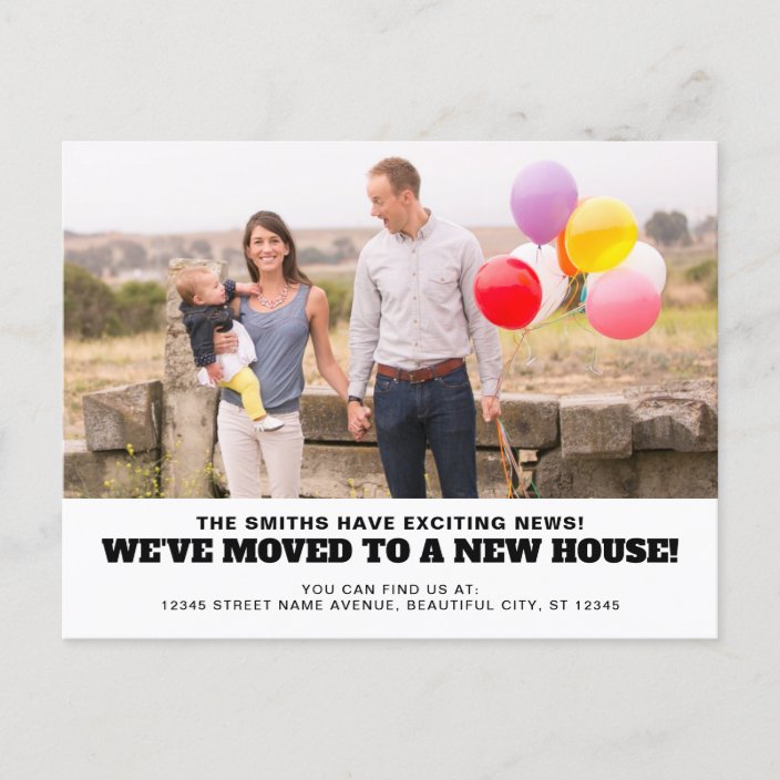We Moved To A New House Home Address Photo Moving Announcement Postcard ...
