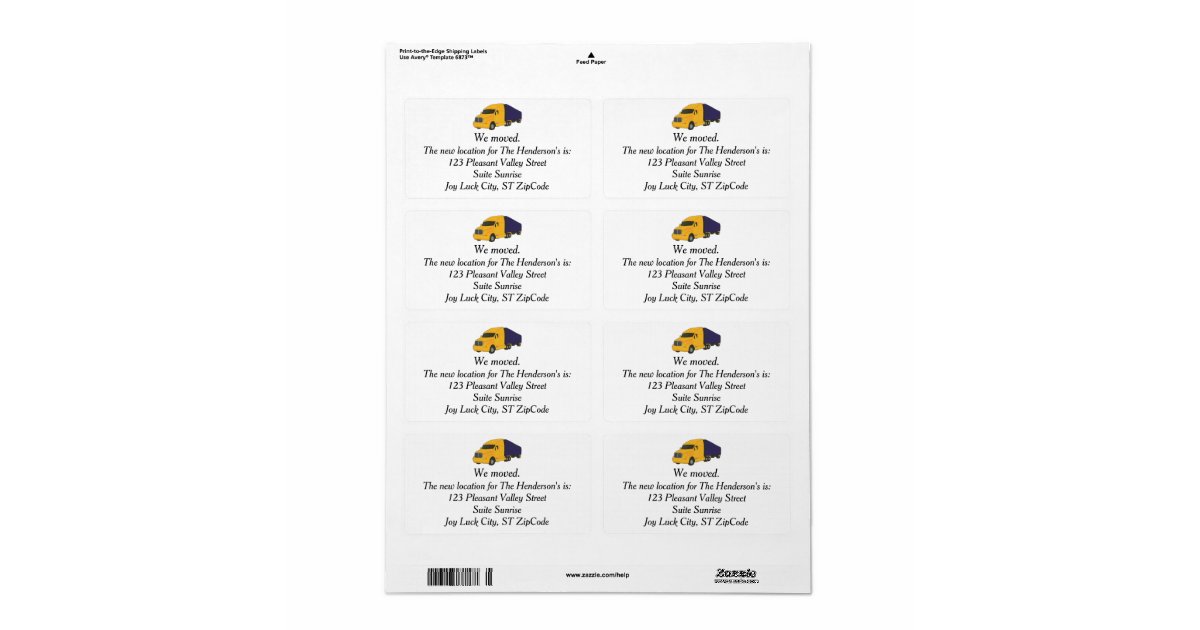 We moved, truck themed new address labels | Zazzle