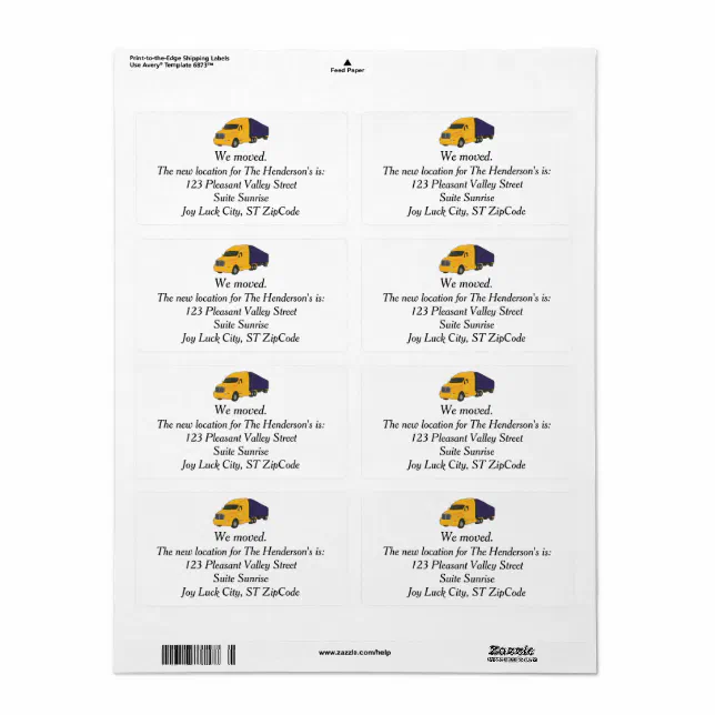We moved, truck themed new address labels | Zazzle