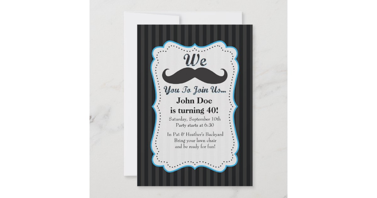 We Mustache You To Join Us Birthday Invitation! Invitation | Zazzle