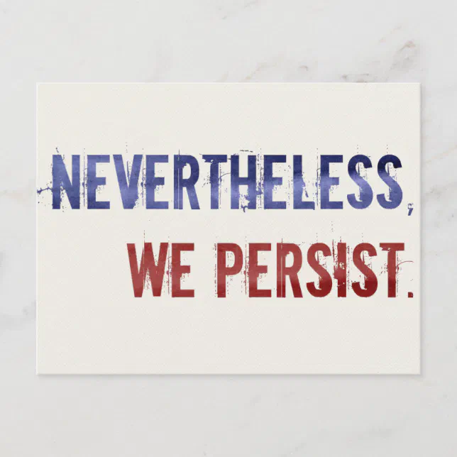 We Persist Postcard | Zazzle