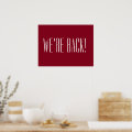 We’re Back Red Poster | Zazzle