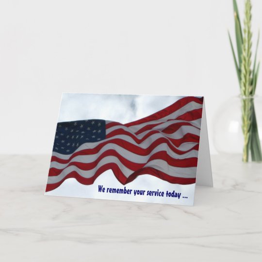 We Remember Your Service Veterans Day Card | Zazzle.com