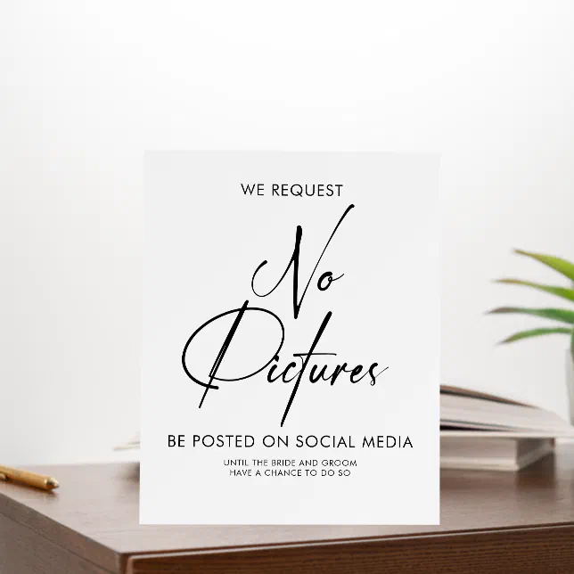 We Request No Pictures Posted On Social Media Sign | Zazzle