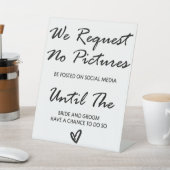 We Request No Pictures Wedding Pedestal Sign | Zazzle