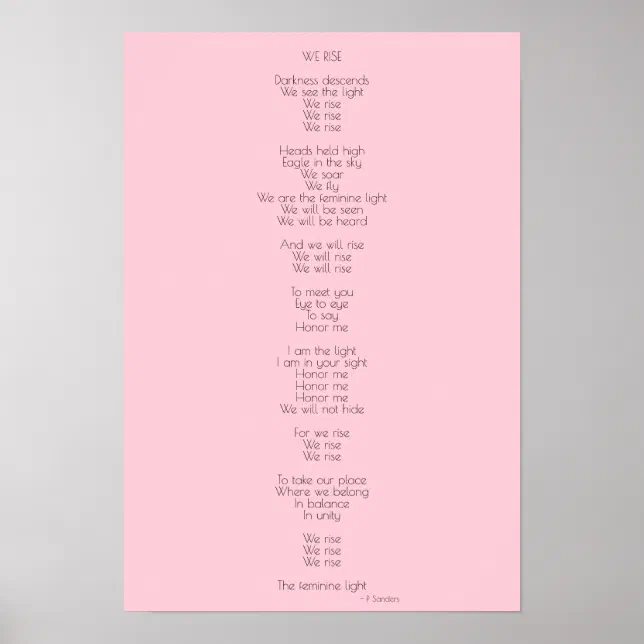 We Rise Poem Poster | Zazzle