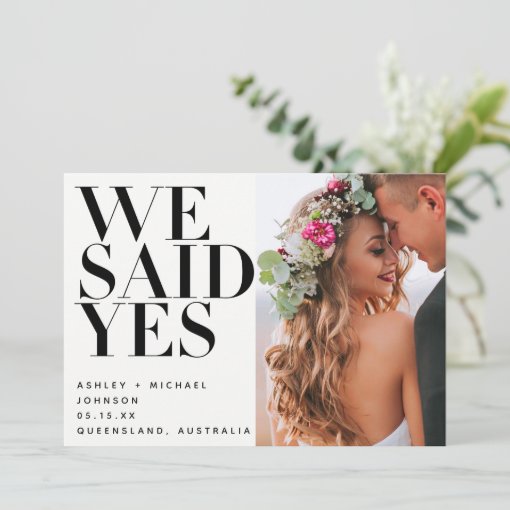 WE SAID YES | 2 Photo Wedding Reception Only Invitation | Zazzle