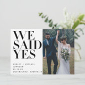 WE SAID YES | 2 Photo Wedding Reception Only Invitation | Zazzle