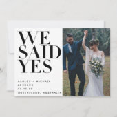 WE SAID YES | 2 Photo Wedding Reception Only Invitation | Zazzle