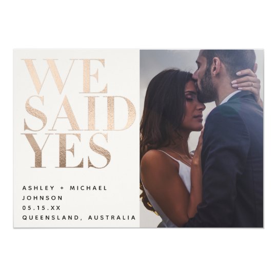 WE SAID YES | Blush + Gold Photo Reception Only Invitation | Zazzle.com