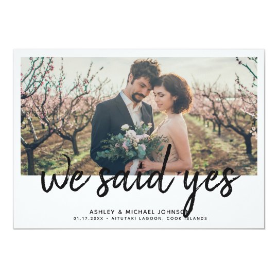WE SAID YES | Elopement 4 Photo Reception Only Invitation | Zazzle.com