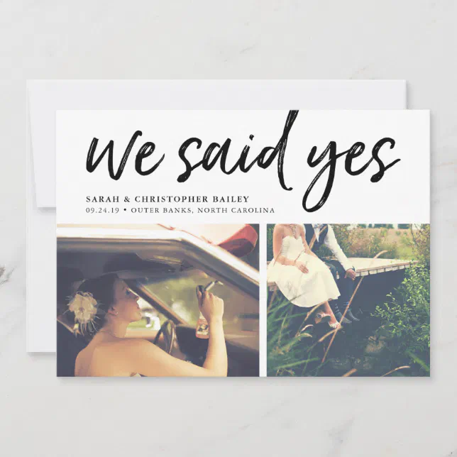 We Said Yes | Photo Wedding Announcement | Zazzle