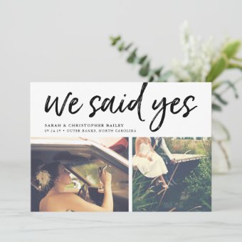 We Said Yes | Photo Wedding Announcement | Zazzle