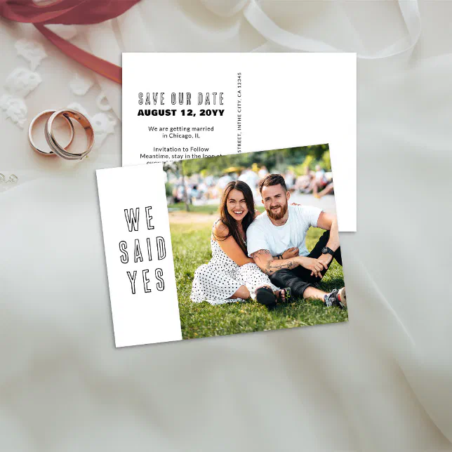 We Said Yes Photo Wedding Save the Date Postcard | Zazzle
