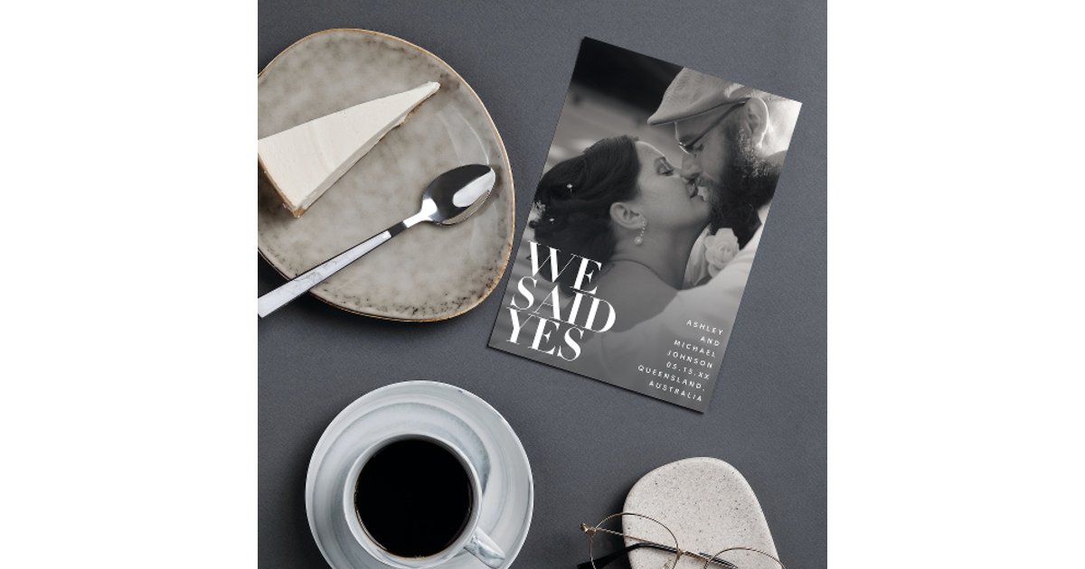 We Said Yes Vellum Overlay Wedding Announcement | Zazzle