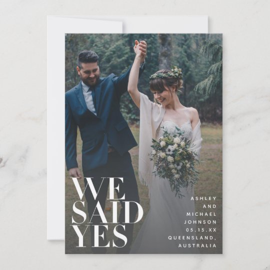 WE SAID YES | White Overlay Reception Only 2 Photo Invitation | Zazzle.com