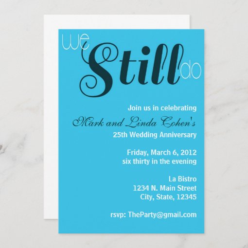 We Still Do Anniversary Invitation | Zazzle