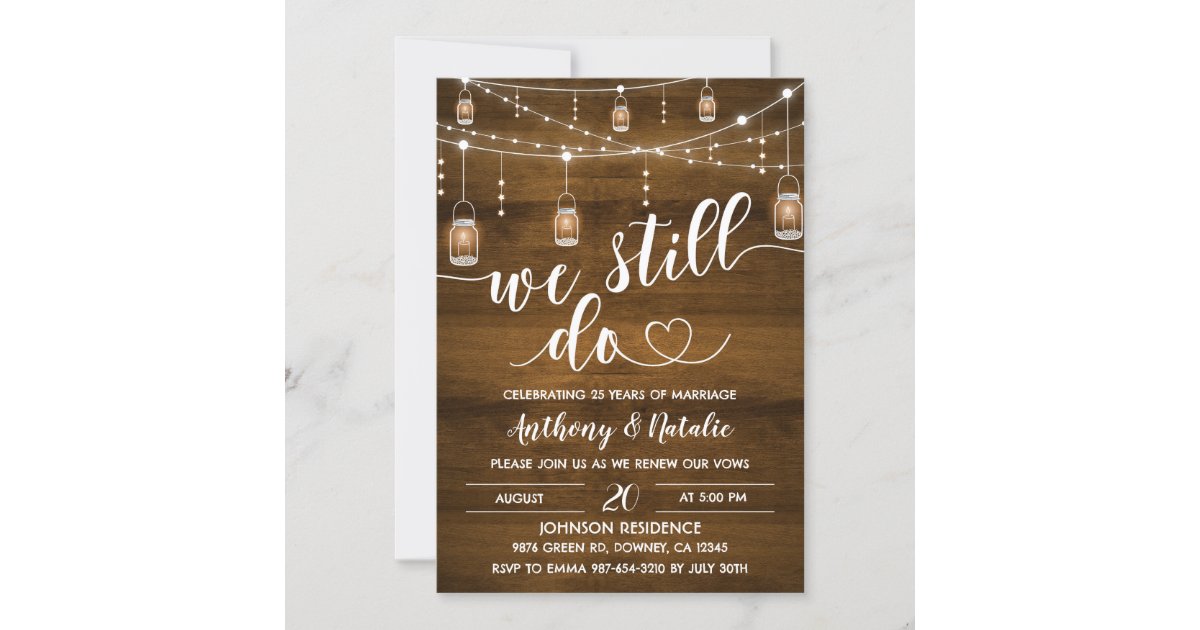 We Still Do Vow Renewal Invitation | Zazzle